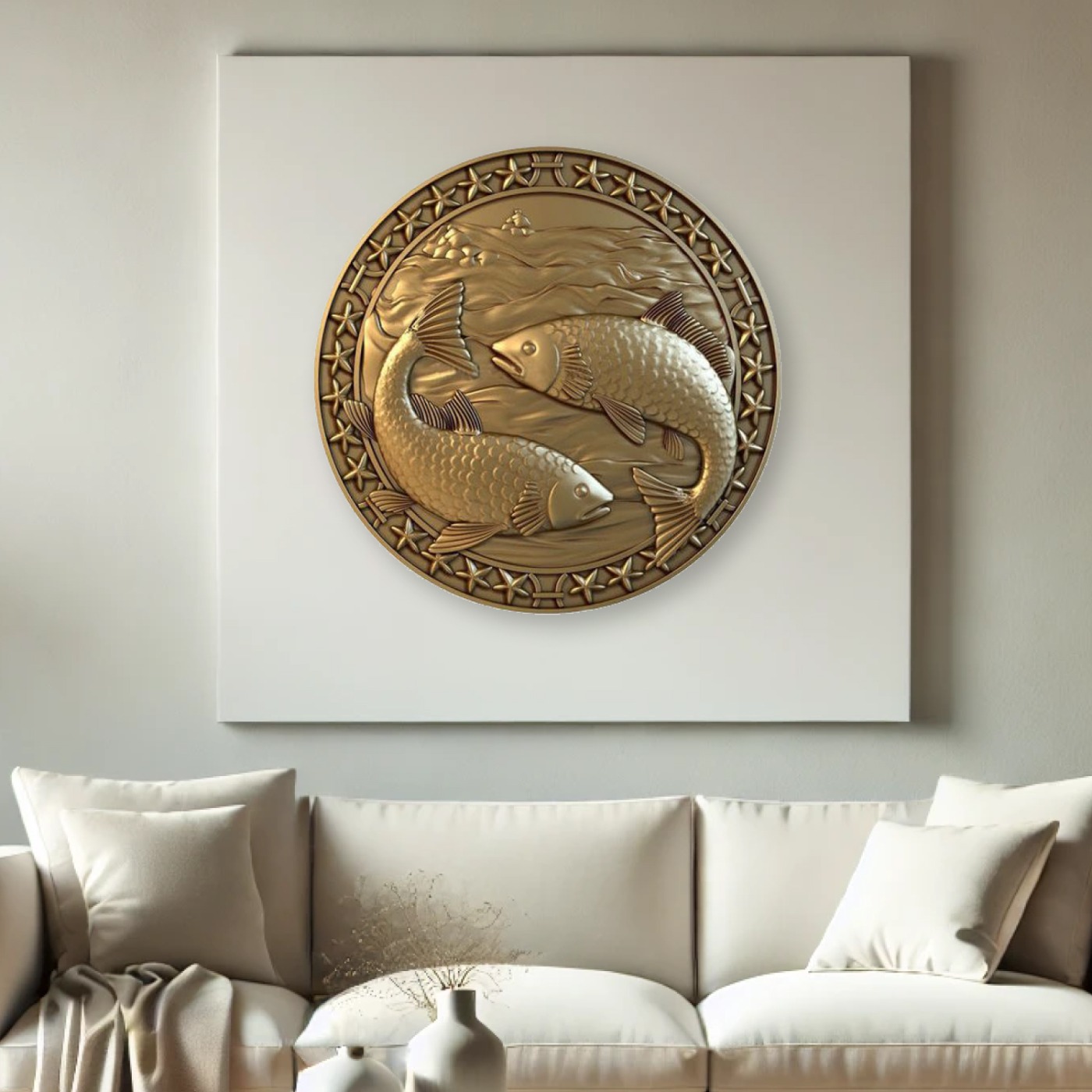 Buy Golden Fish Wall Art - Elegant Design | The India Decor