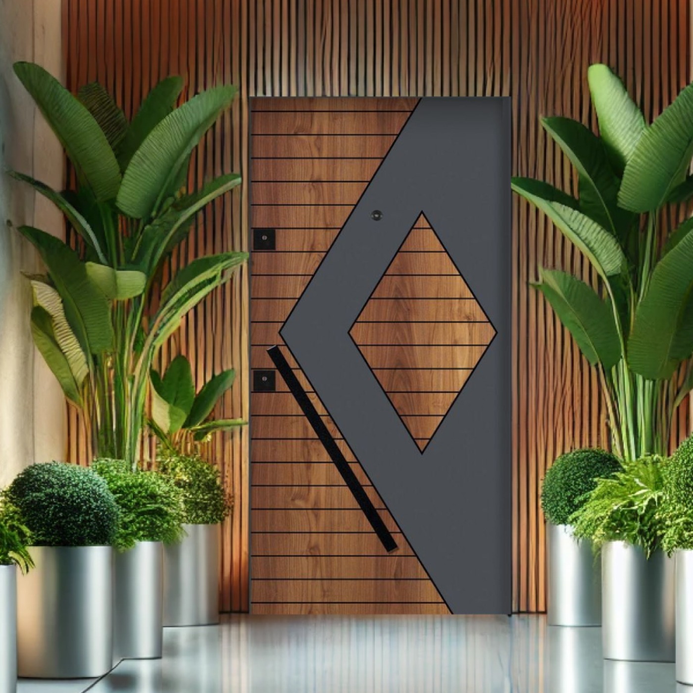 Unique Diamond Pattern Wooden Door | The India Decor