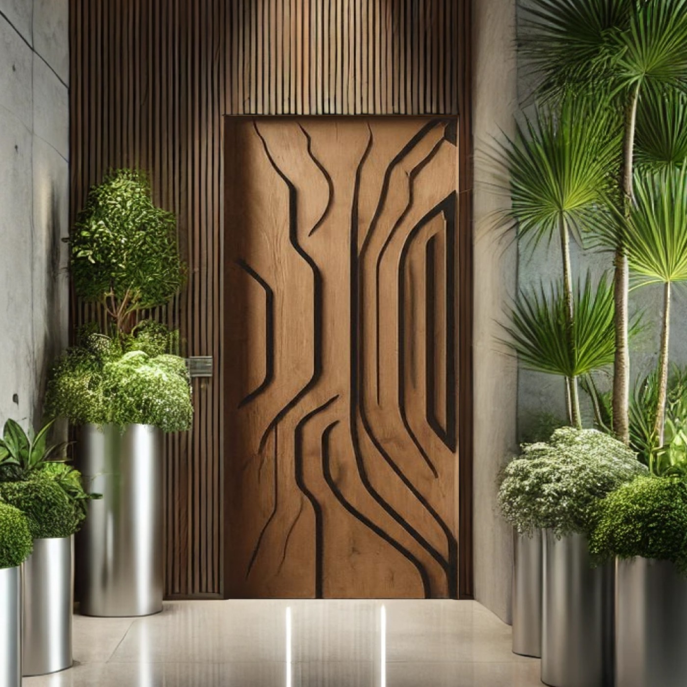 Buy Tree Trunk Textured Wooden Door | The India Decor