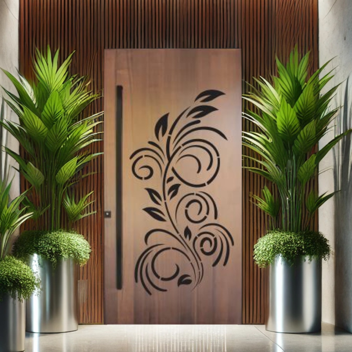 Buy Curved Floral Design Wooden Door | The India Decor