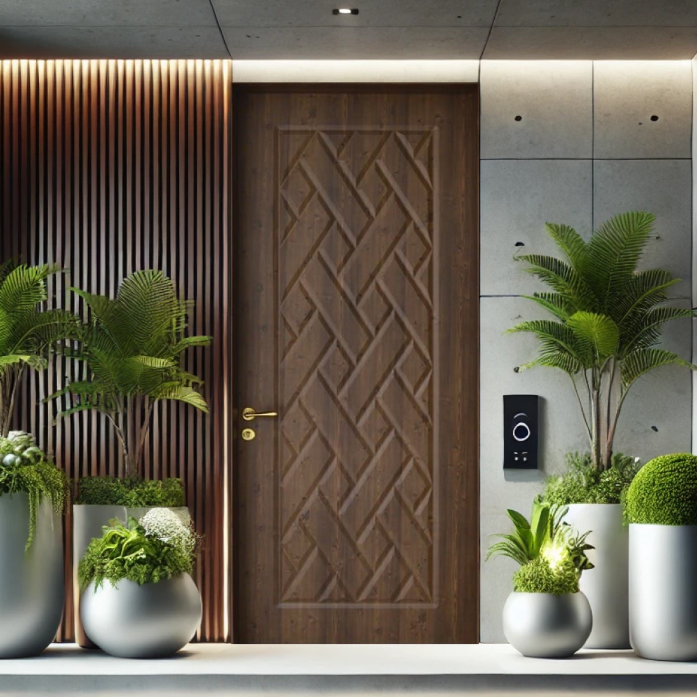 Buy Geometric Herringbone Wooden Door | The India Decor