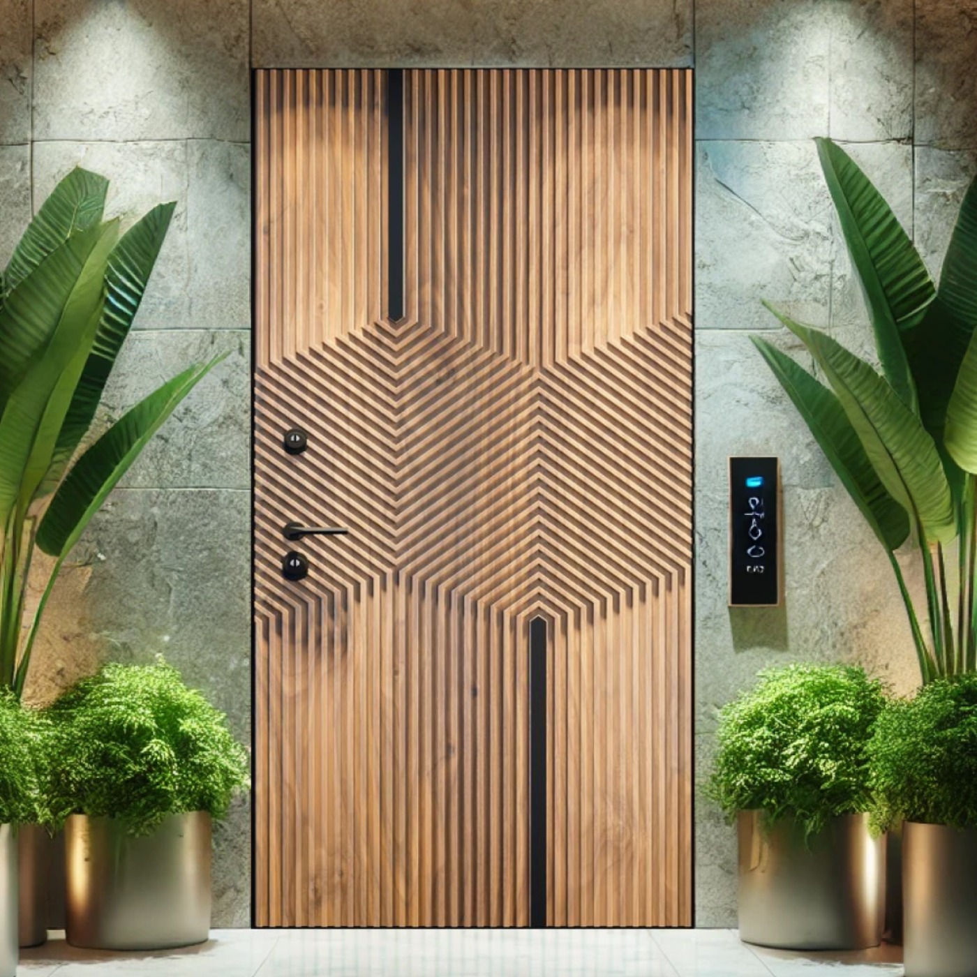 Buy Symmetry Pattern Wooden Door | The India Decor