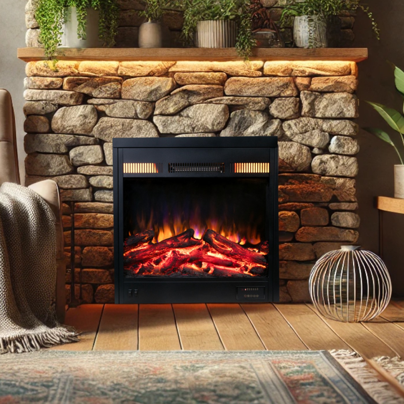 Buy Decorative Electric Fireplace - 7" Wide, 7 Colors Flames