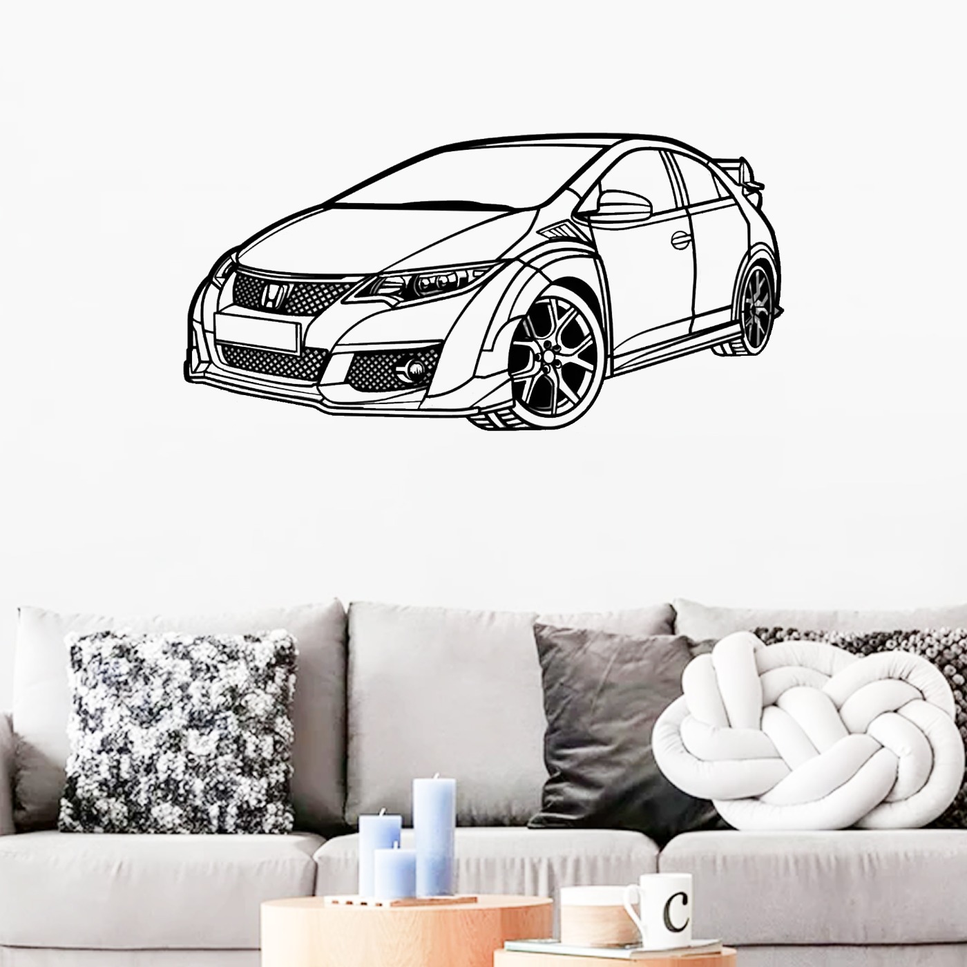 Buy Honda Civic Type-R FK2 Perspective Metal Wall Art | The India Decor