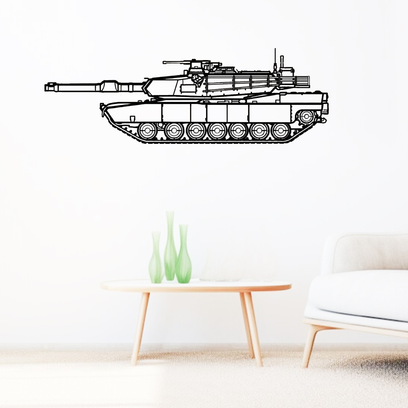 Buy M1A2 SEPv3 Abrams Silhouette Metal Art | The India Decor