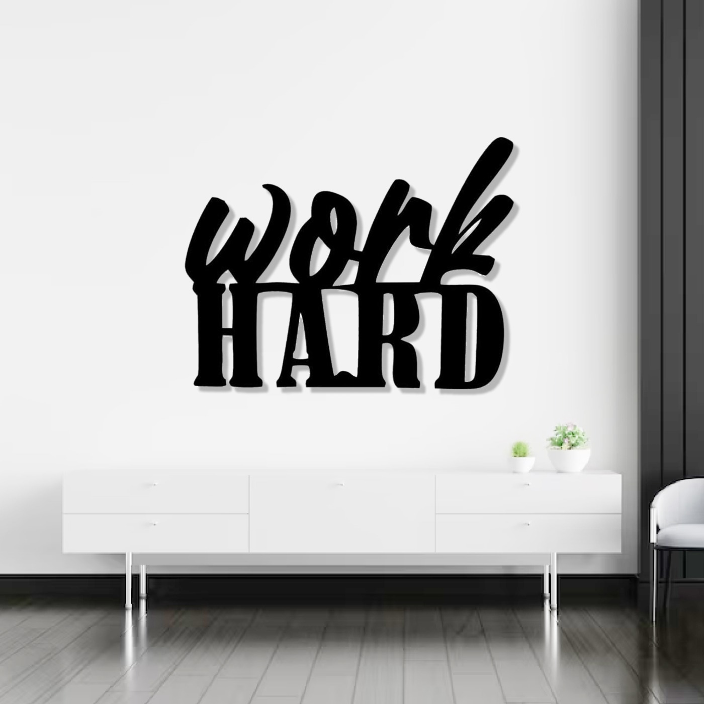 Buy Work Hard Metal Wall Art | The India Decor