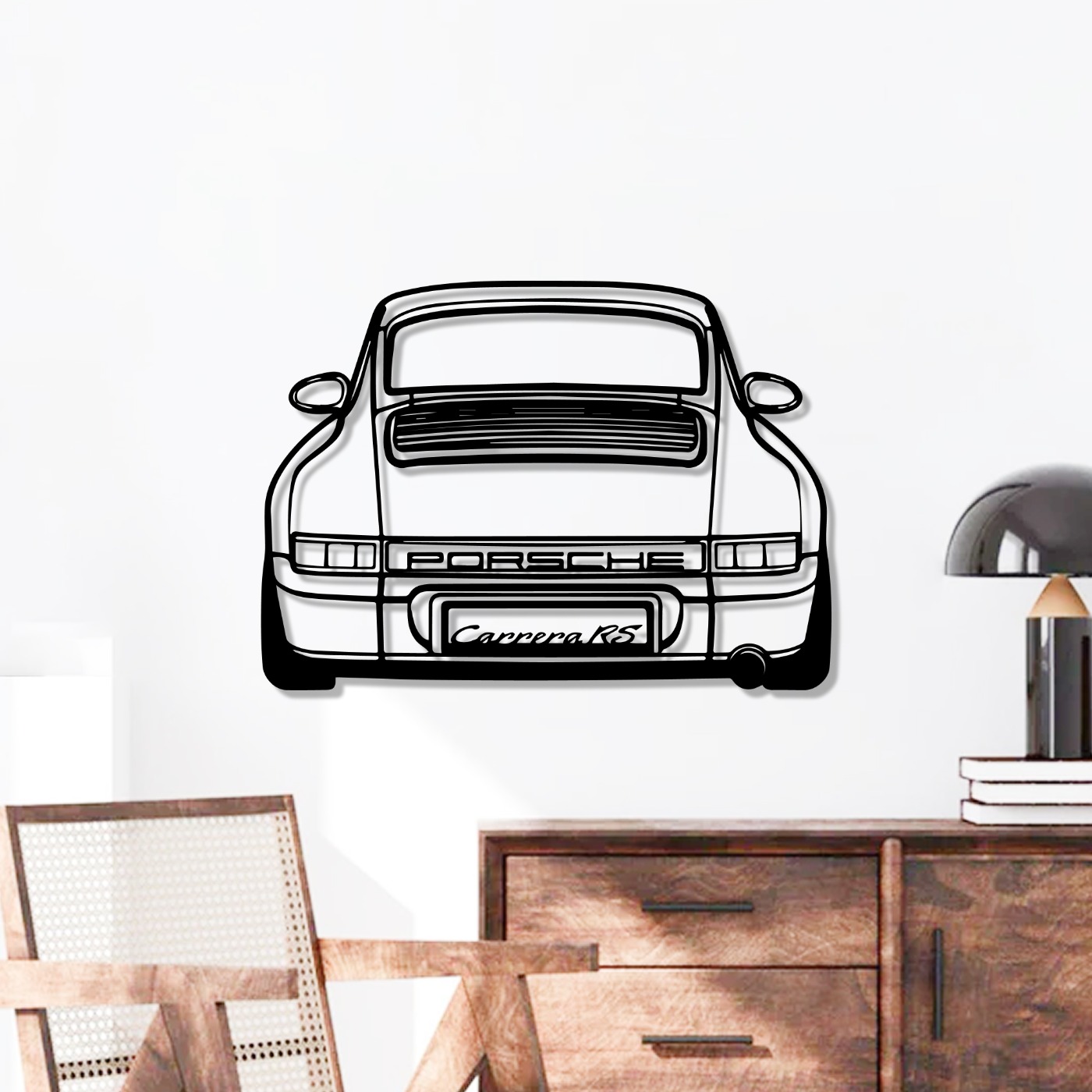 Buy Porsche 911 964 Back View Metal Car Wall Art | The India Decor