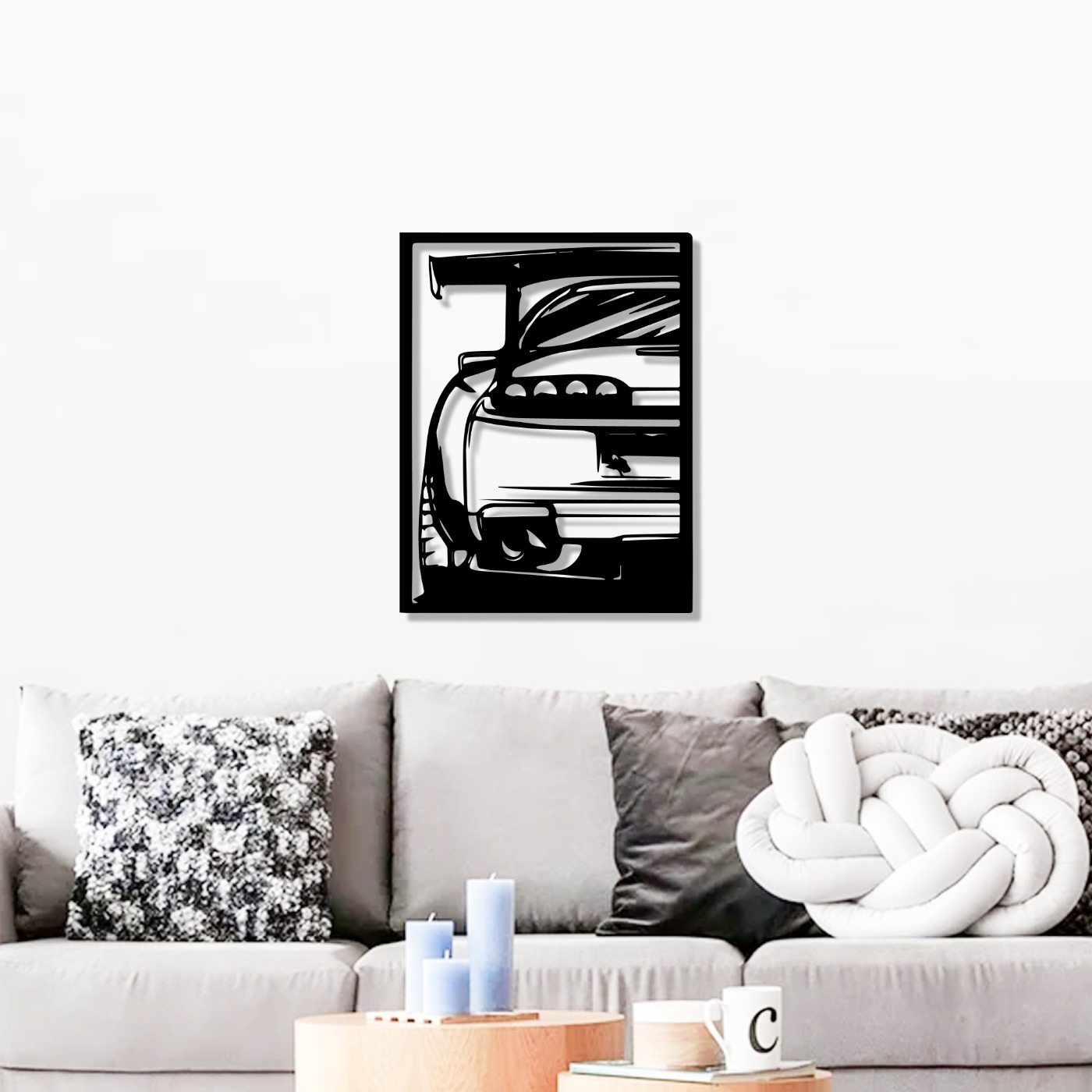 Toyota Supra Metal Wall Art – Iconic Car Decor | The India Decor