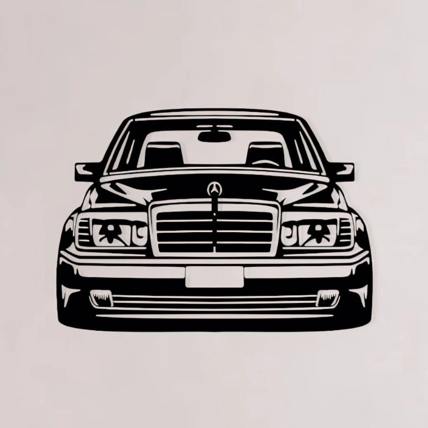 Buy Mercedes W124 Front View Metal Wall Art | The India Decor