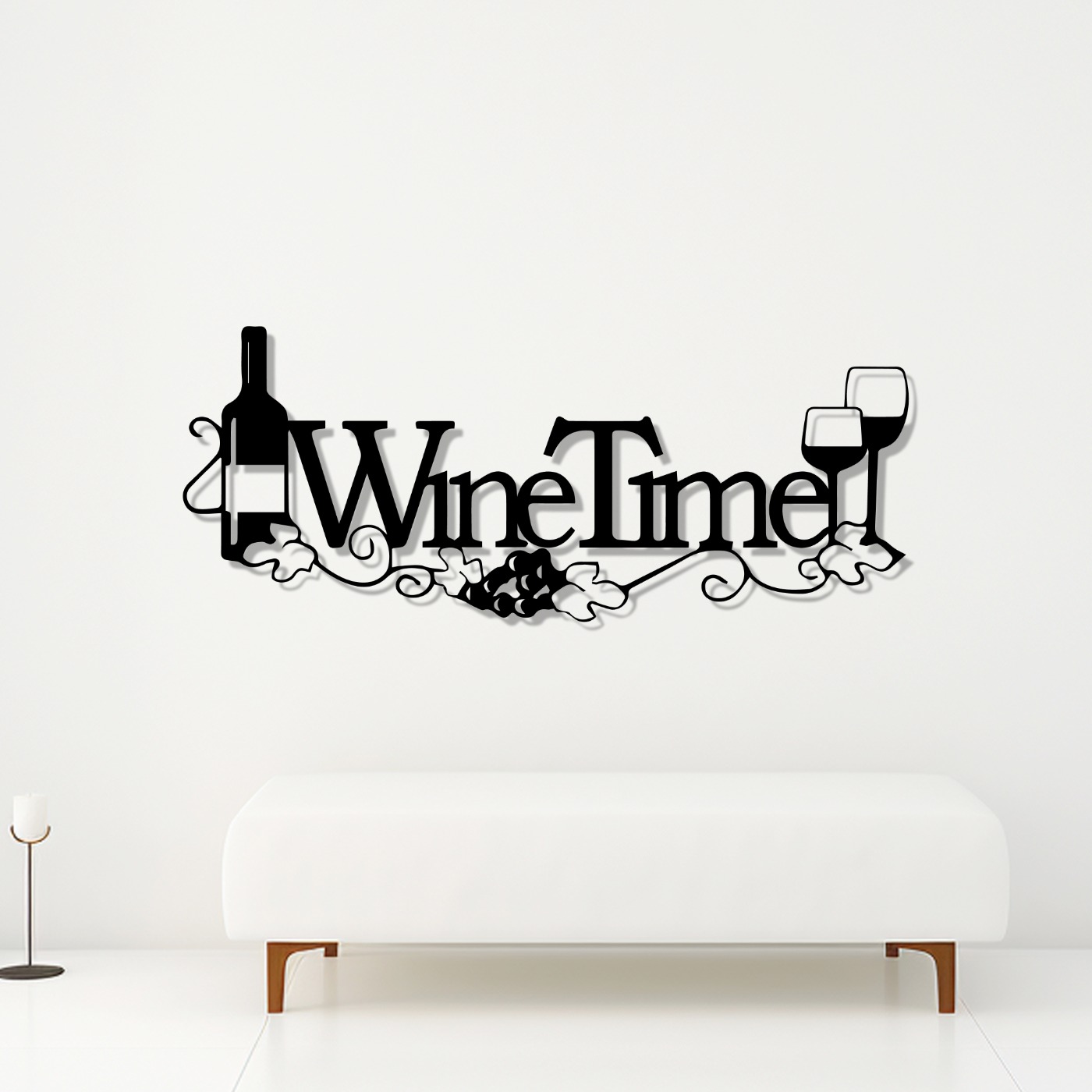 Buy Wine Time Sign Metal Wall Art – Stylish Decor | The India Decor