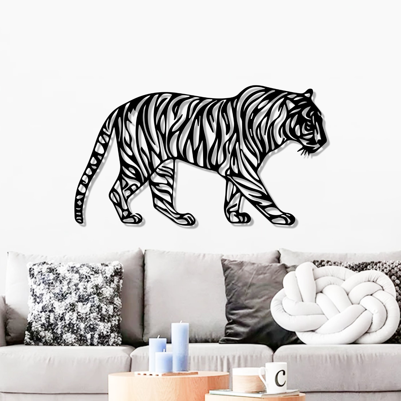 Tiger Metal Wall Art – Powerful Animal Decor | The India Decor