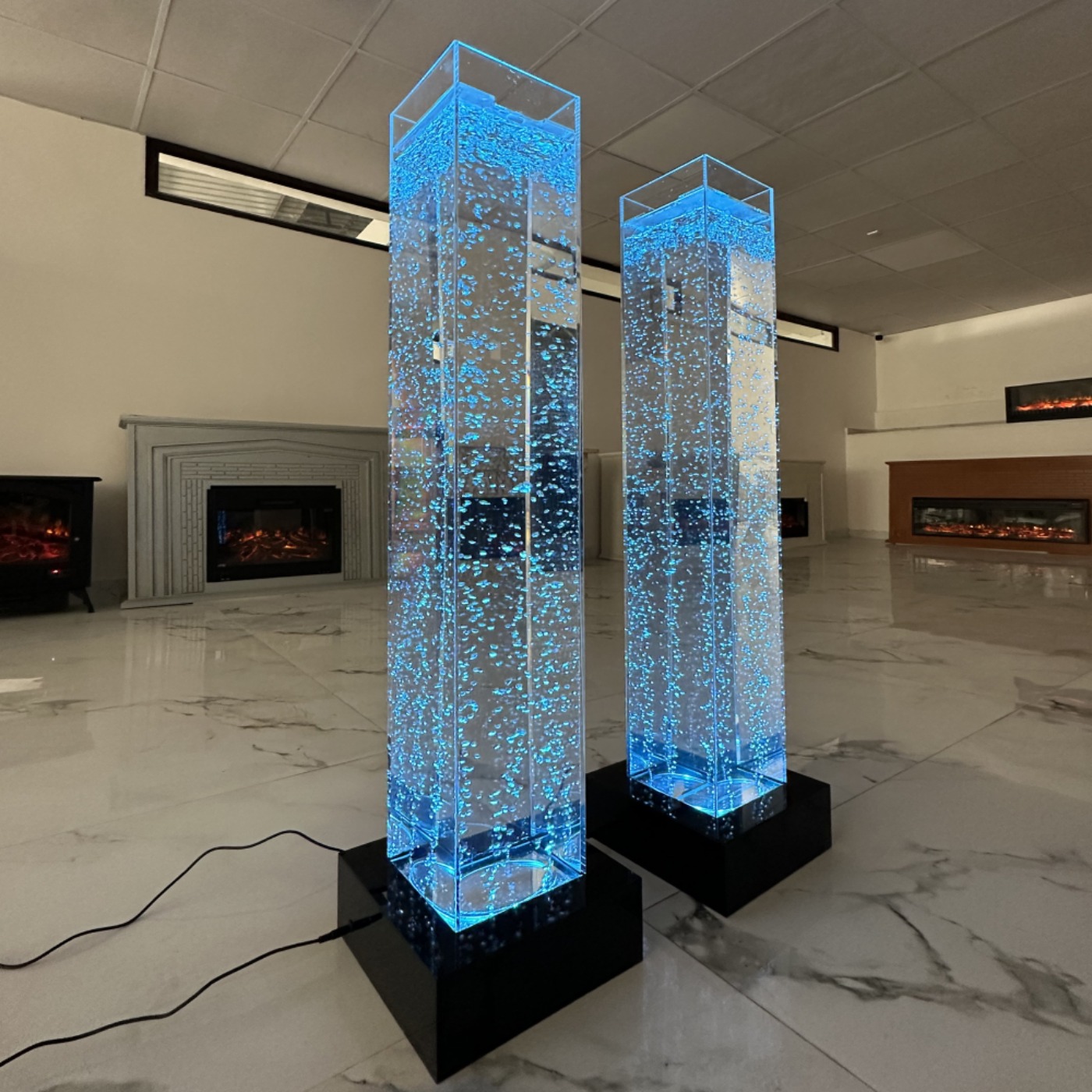 LED Water Bubble Towers – Set of 2 with Remote Control