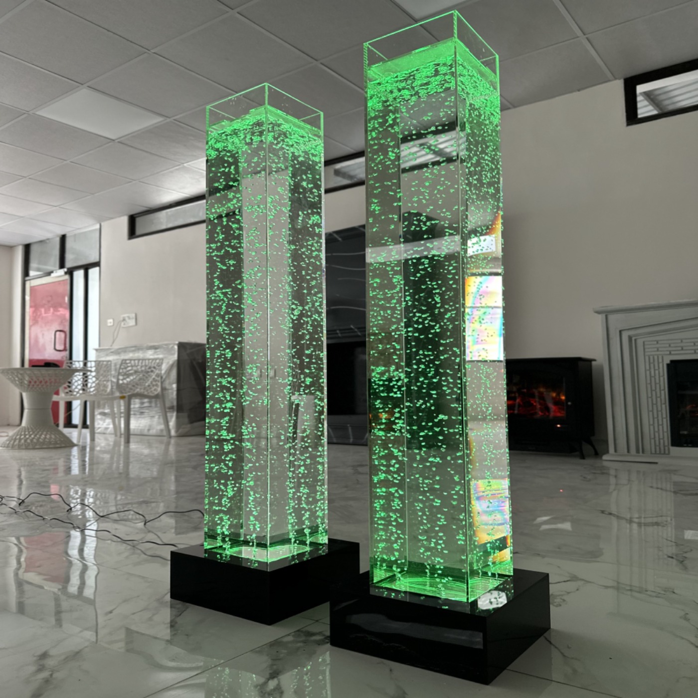 LED Water Bubble Towers – Complete 4-Piece Set with Remote
