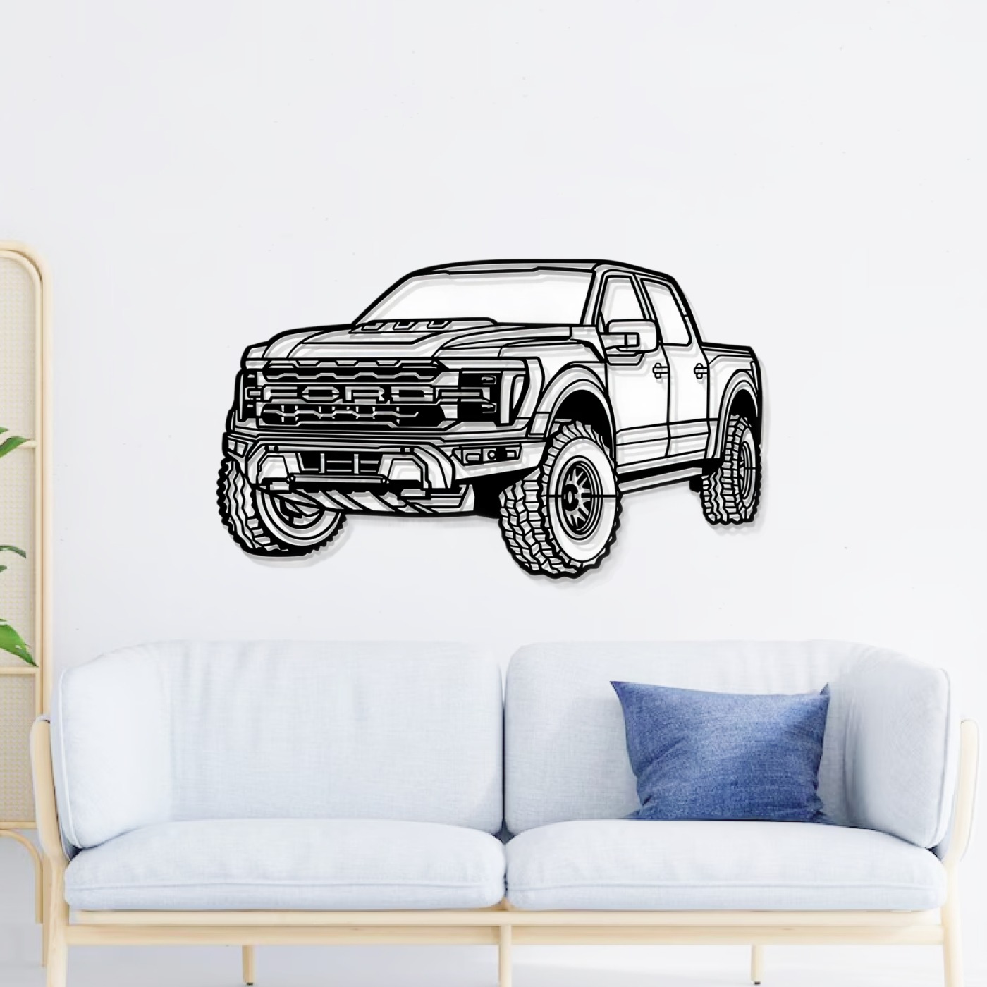 Ford Raptor 500 Metal Wall Art – Rugged Automotive Decor for Fans"